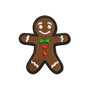 Christmas Gingerbread Man Patch – Multi-Color Embroidered Iron-On Patc