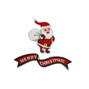 Merry Christmas Stripe Santa Claus Patch – Embroidered Iron-On Patch 4