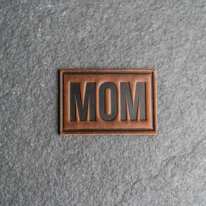 Mom Block Font Leather Patch - Perfect for Personalizing Gifts and Acc