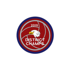 Red Volleyball Chenille Patch - Bold and Energetic Design