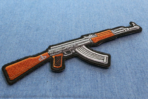 AK-47 Right Assault Rifle Gun Patch – Embroidered Iron-On Patch ( 4 x