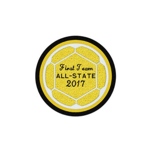 All State Soccer Ball Yellow Chenille Patch - Excellence in Every Stitch