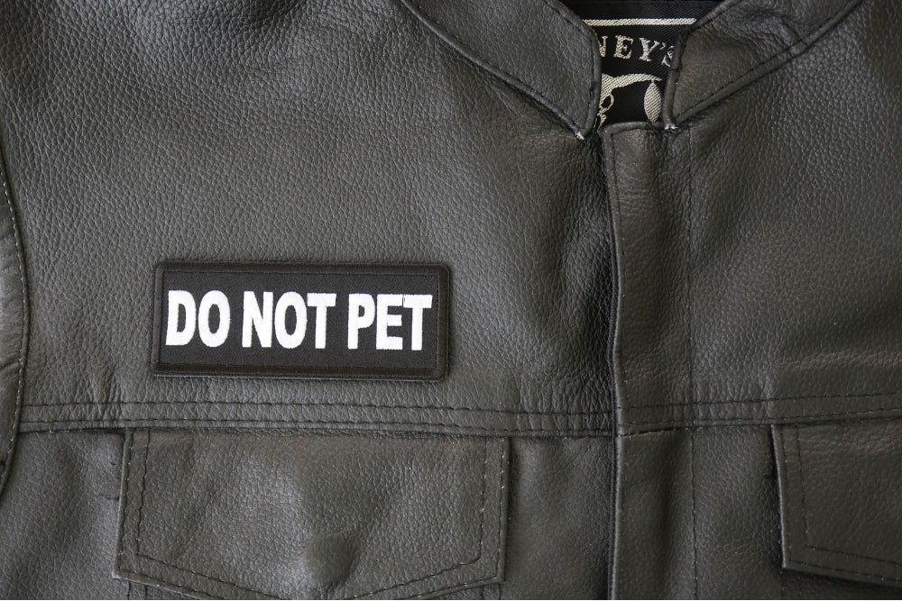 Do Not Pet Embroidered Patch Enhance Pet Safety ( 3 x 2 inches )