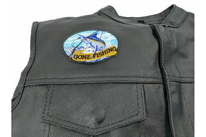 Marlin Gone Fishing Small Embroidery Patch – A Vibrant Embroidered Acc