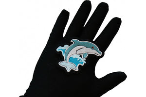 Ocean Dolphin Embroidered Iron-On Patch – Marine Life Design ( 3 x 3 i