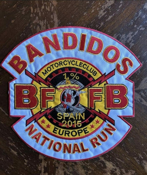 Bandidos Motorcycle Club Europe Iron-On Patch ( 5 x 5 inches )